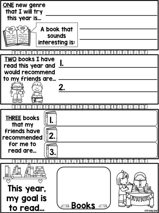 New Year's Reading Goals - Lessons by Sandy