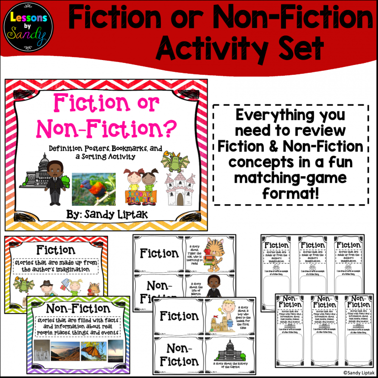 Fiction and Non-Fiction Activity Set - Lessons by Sandy