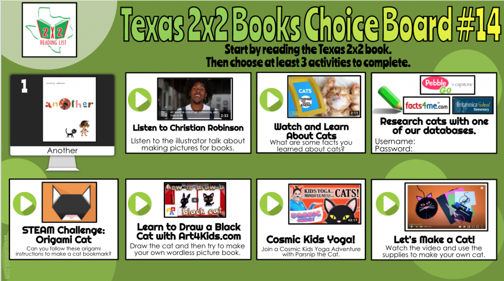 Using Choice Boards With the Texas 2x2 Books - Lessons by Sandy